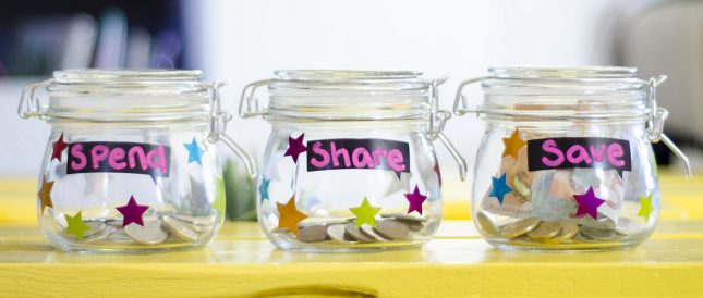Spend, Save, Share Jars - Money Skills for Kids - Kiwi Families